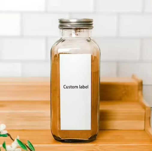 Square Glass Spice Containers 8 oz Spice Jars Bottles 8 Oz Cruet Glass ...