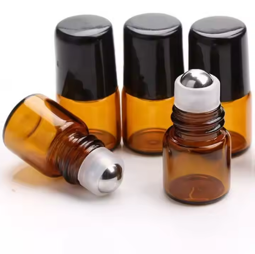 Aromatherapy Essential Oil Roll On Bottle1 ml Amber Glass Micro Mini ...