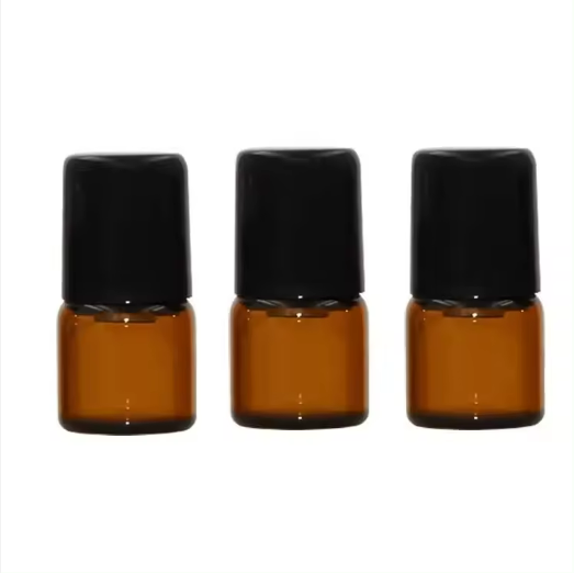 Aromatherapy Essential Oil Roll On Bottle1 ml Amber Glass Micro Mini ...