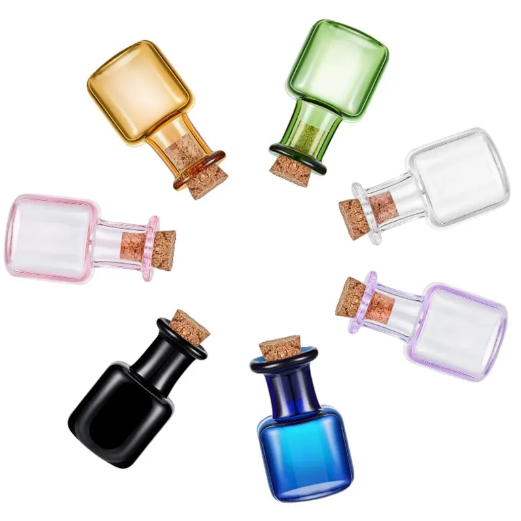 Colored Spell Jars Tiny Wishing Glass Bottles with Cork Small Potion ...