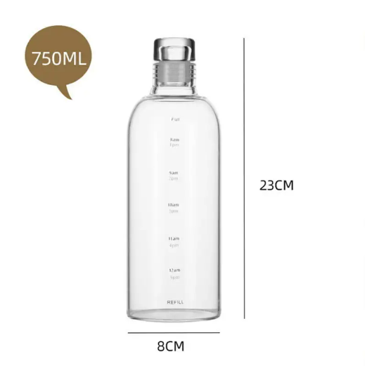 Wholesale 300ml 500ml 750ml borosilicate glass juice water bottle with ...