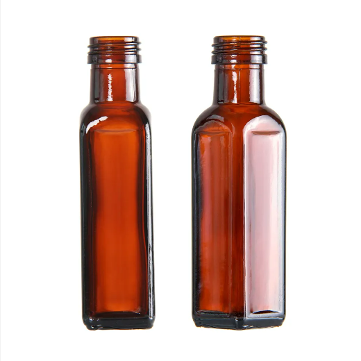 Food Grade 250ml Square Dark Amber Color Syrup Oral Liquid Glass Bottle ...